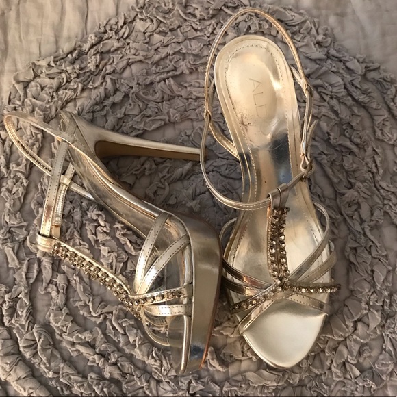 Aldo | Shoes | Aldo Silver Rhinestone Heel | Poshmark